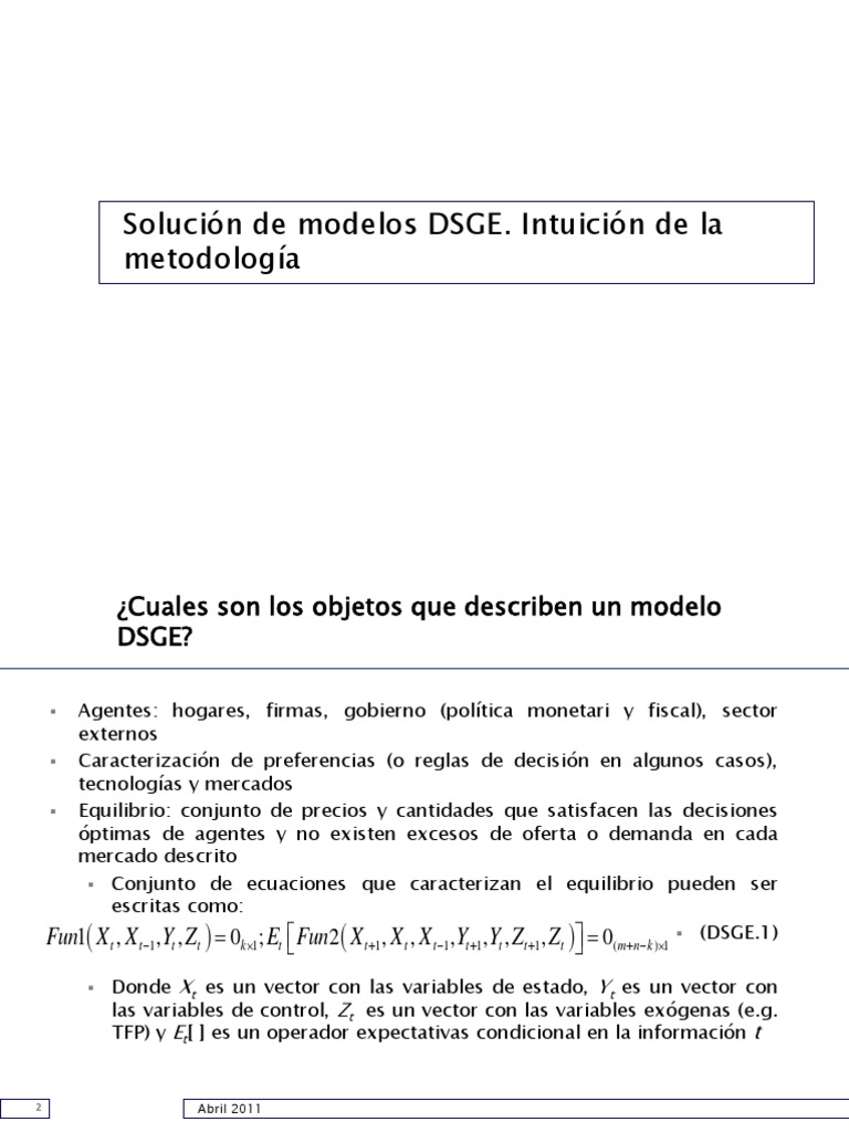 Modelos DSGE | PDF | Ecuaciones | Análisis matemático