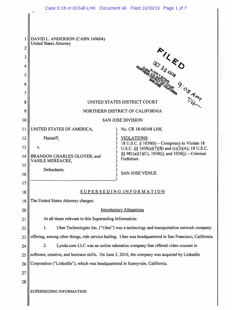 Uber+Lynda Superseding Indictment | PDF