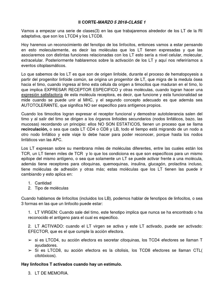 Inmunologia | PDF | Célula T | Timo