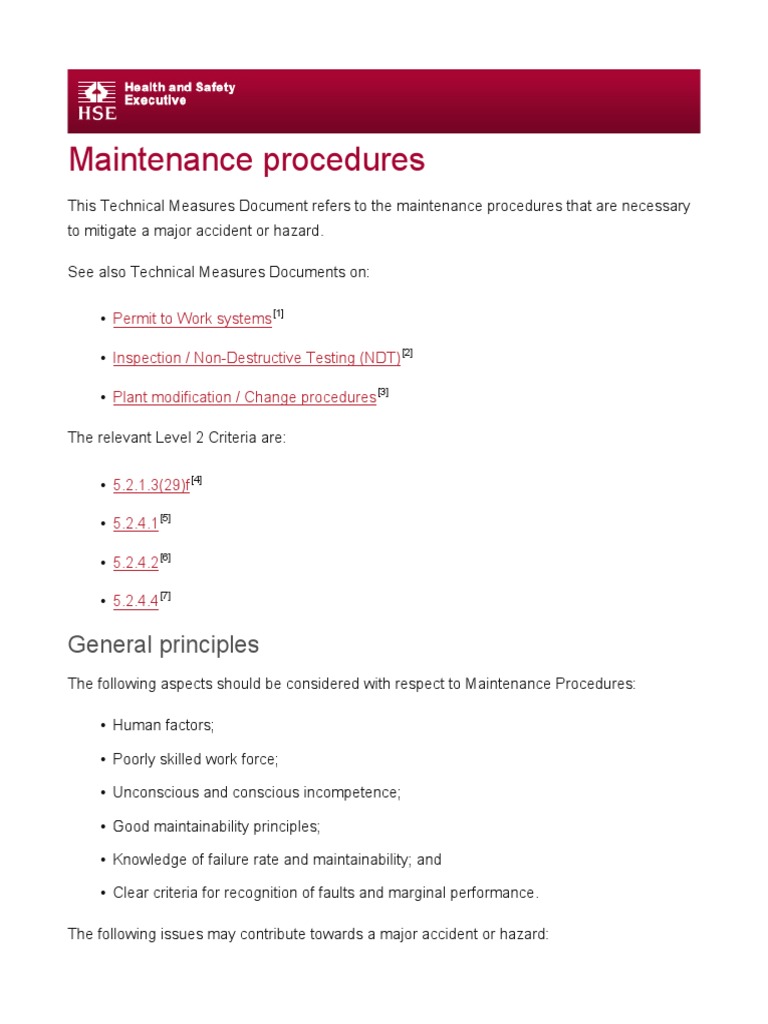 Effective Maintenance Procedures: Mitigating Major Accidents and ...