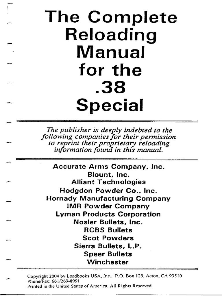 Pub Loadbooks 38 Special | PDF