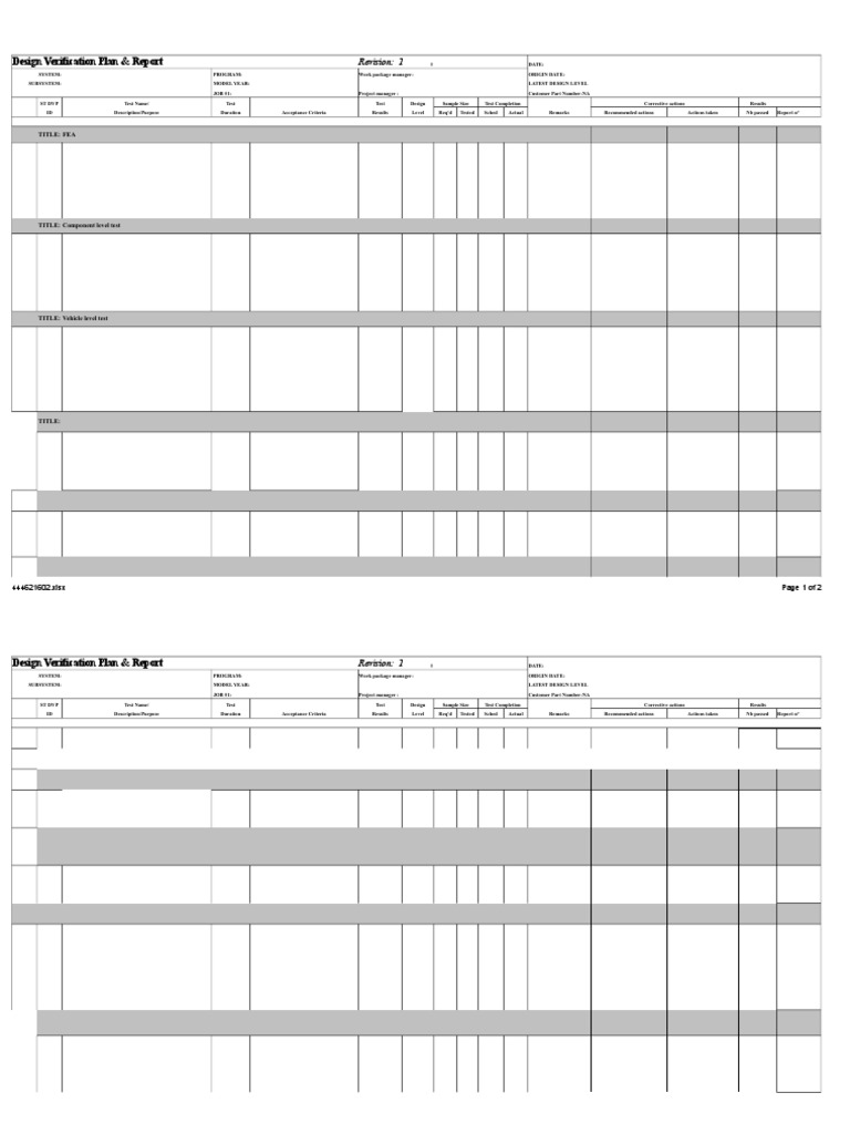 Design Verification Plan & Report: Revision: 1 | PDF | Business
