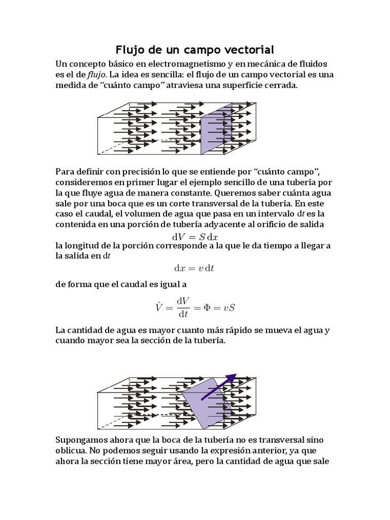 Flujo de Un Campo Vectorial | PDF | Integral | Vector Euclidiano