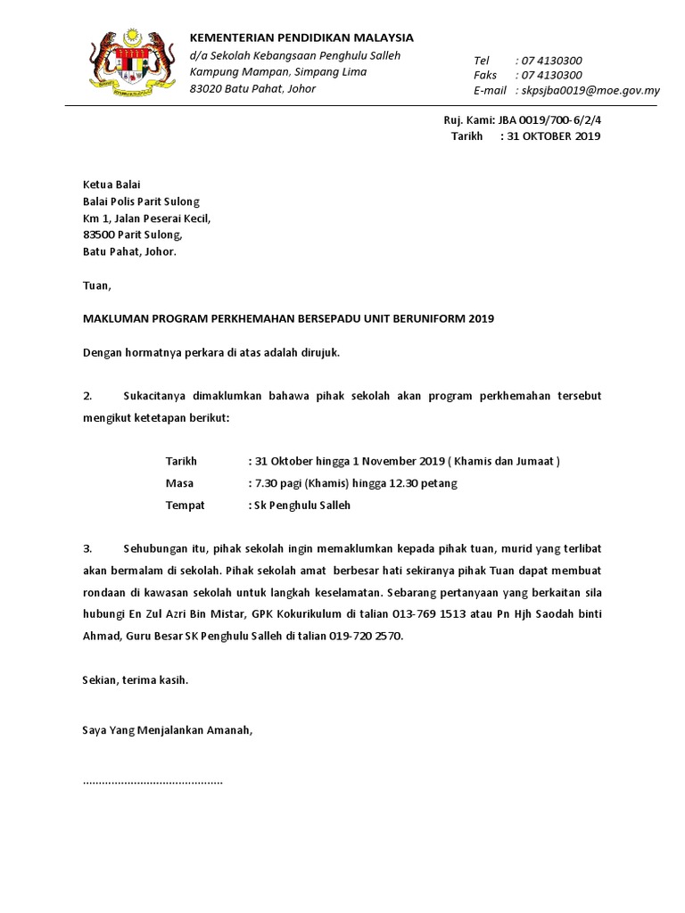 3 Surat Balai Polis | PDF