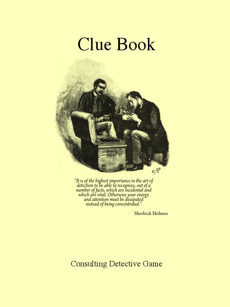 Clue Book: Consulting Detective Game | PDF | Minor Sherlock Holmes ...