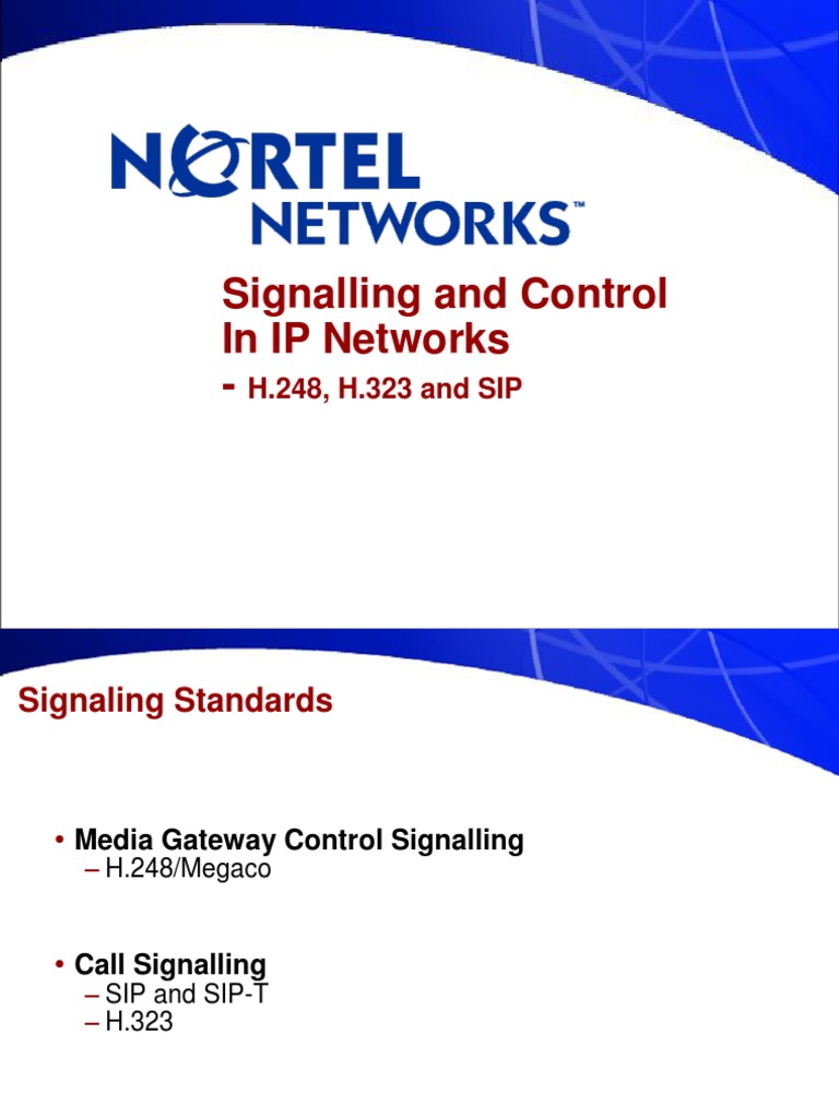 Signalling and Control in IP Networks - : H.248, H.323 and SIP | PDF ...
