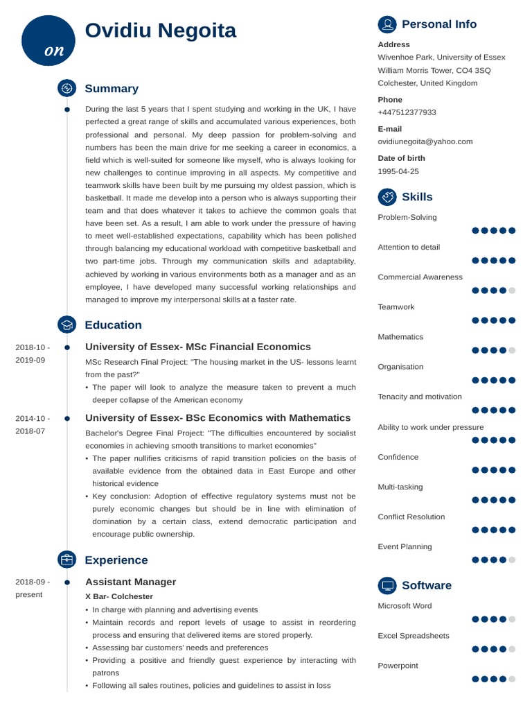 CV Ovidiu PDF | PDF | Employment | Economics