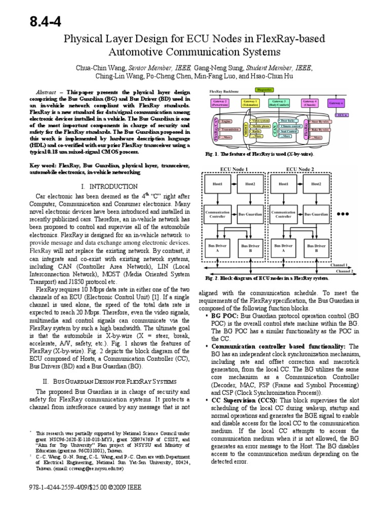 Physical Layer Design For Ecu Nodes in Flexray-Based Automotive Communication Systems | PDF ...