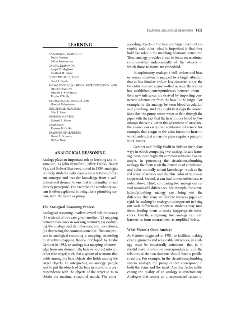 Learning: Analogical Reasoning | PDF | Causality | Analogy