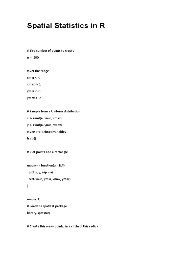 Spatial Statistics in R | PDF | Mathematical And Quantitative Methods ...