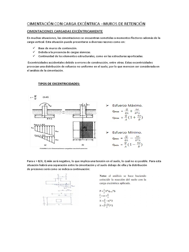Cimentación con Carga Excéntrica | PDF | Fundación (Ingeniería) | Temblores