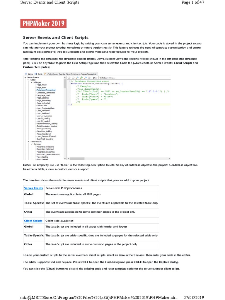 PHPMaker | PDF | J Query | Php