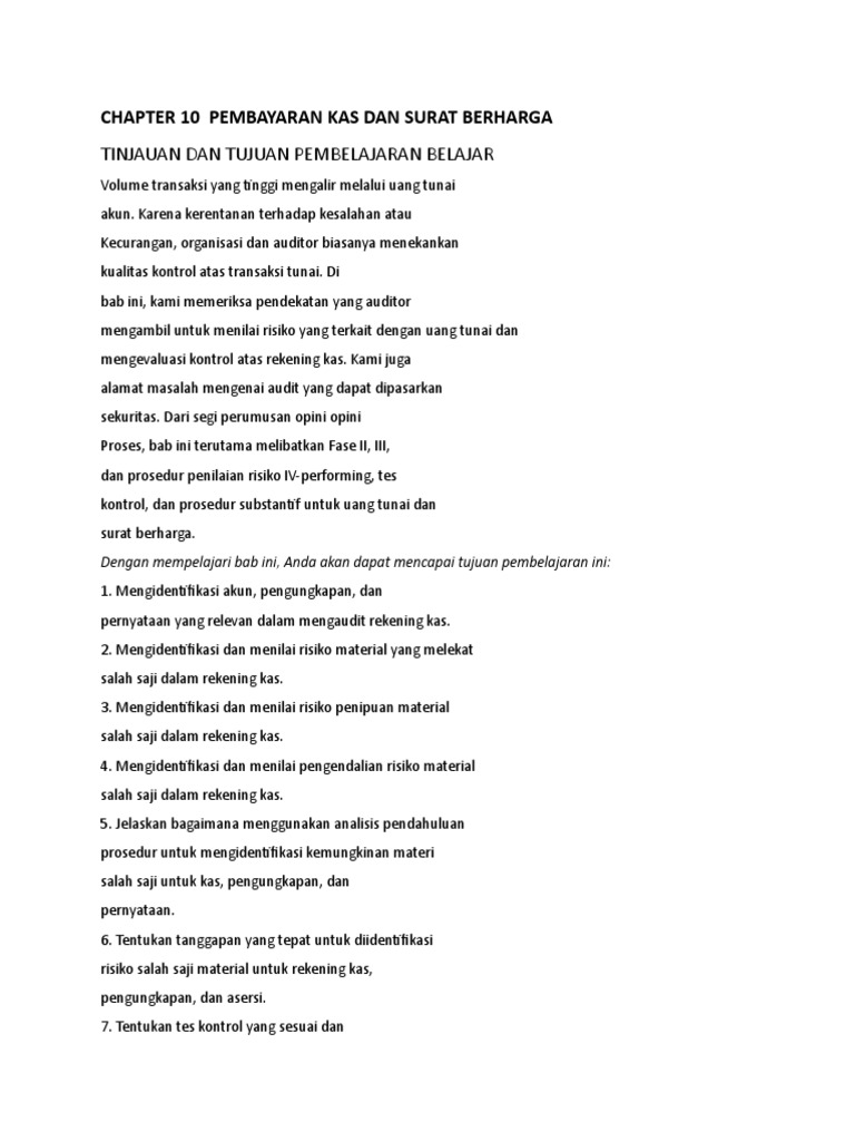 CH 10 Audit | PDF | Bisnis