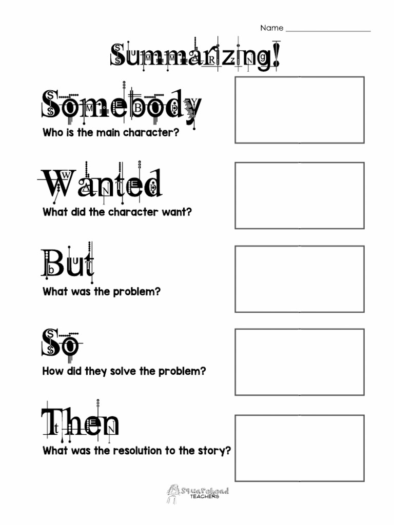 Summarizing Graphic Organizer - Upper Grades | PDF