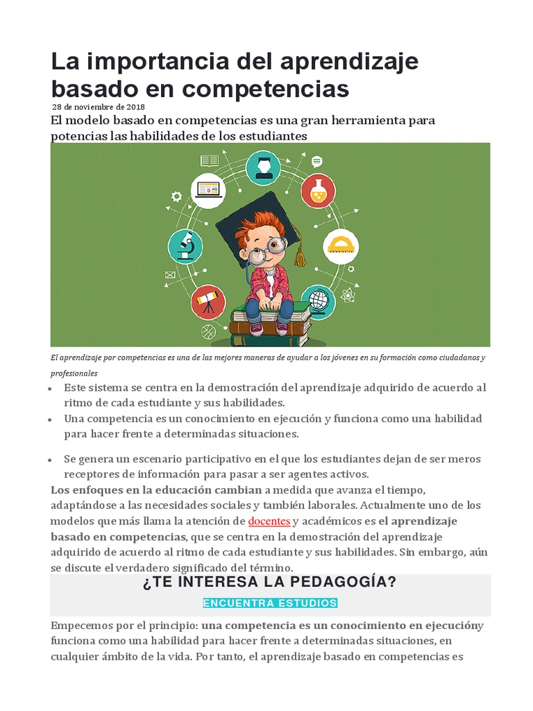 La importancia del aprendizaje basado en competencias | Aprendizaje ...