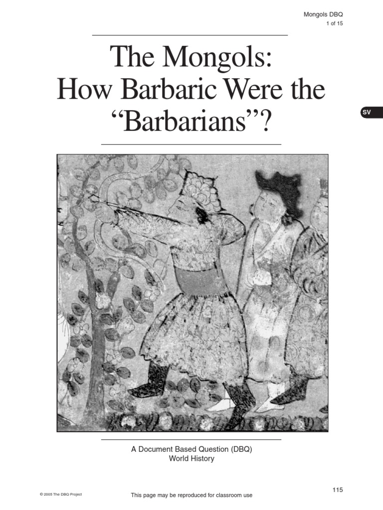 Mongols DBQ PDF | PDF | Mongol Empire | Genghis Khan