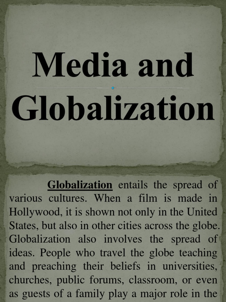 Media and Globalization | Download Free PDF | Mass Media | Globalization