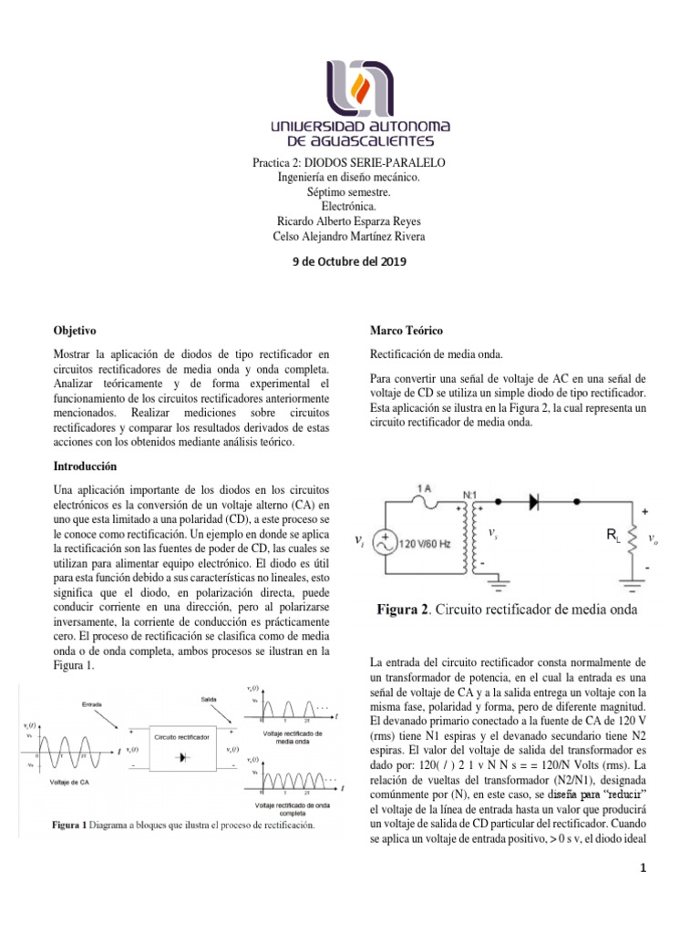 Practica 3 Rectificadores | PDF | Rectificador | Diodo