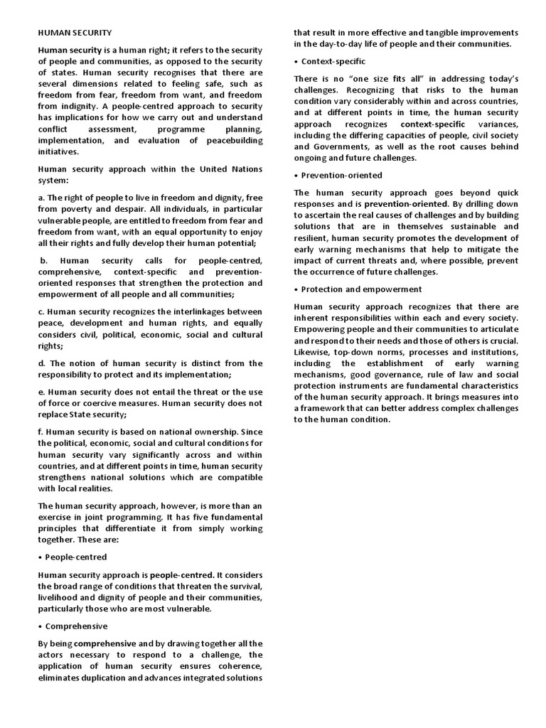 What Is Human Security | PDF | Human Security | Security