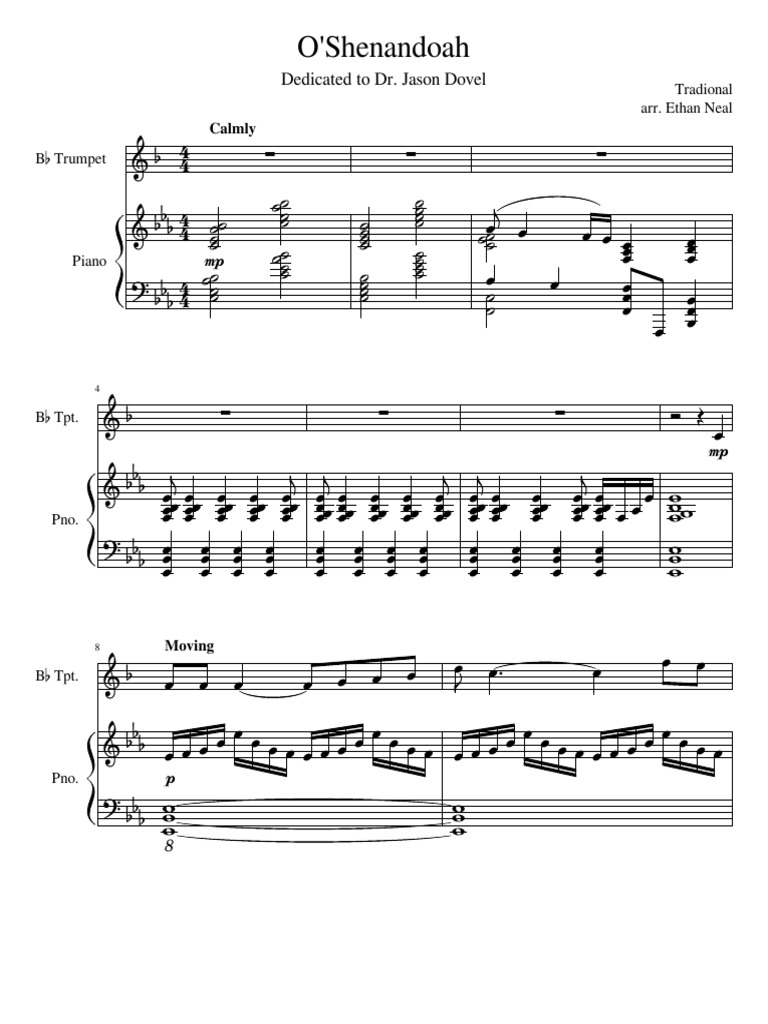 O'Shenandoah-Score and Parts | PDF
