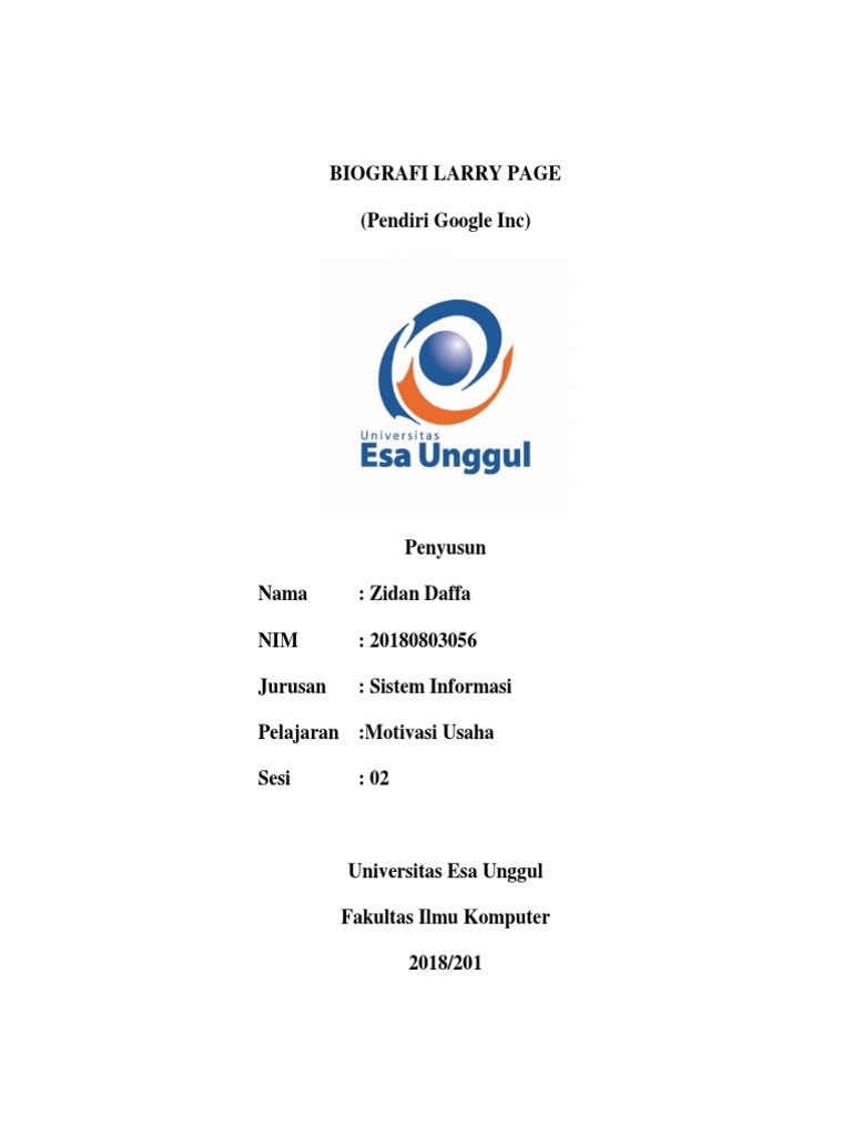 LARRY PAGE: PENDIRI GOOGLE | PDF