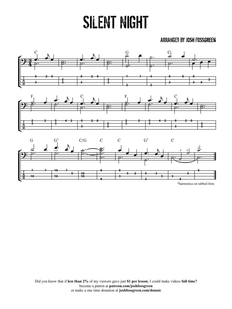 Silent Night Solo Bass Tab PDF | PDF