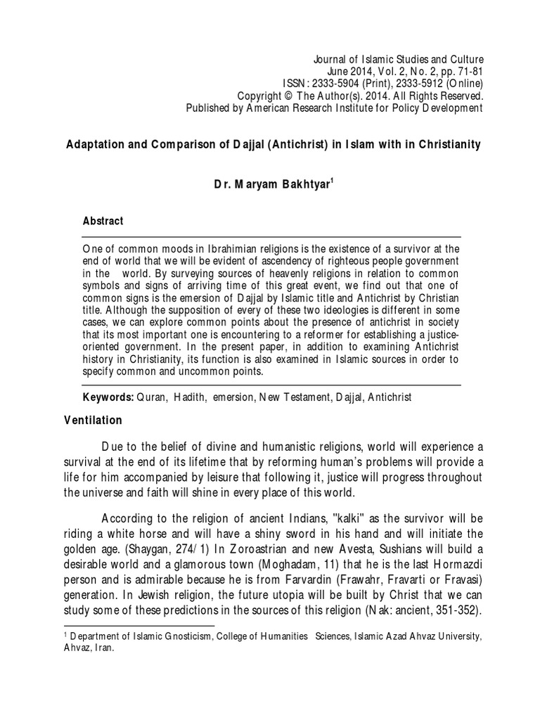 Journal Islamic Studies | PDF | Antichrist | Jesus