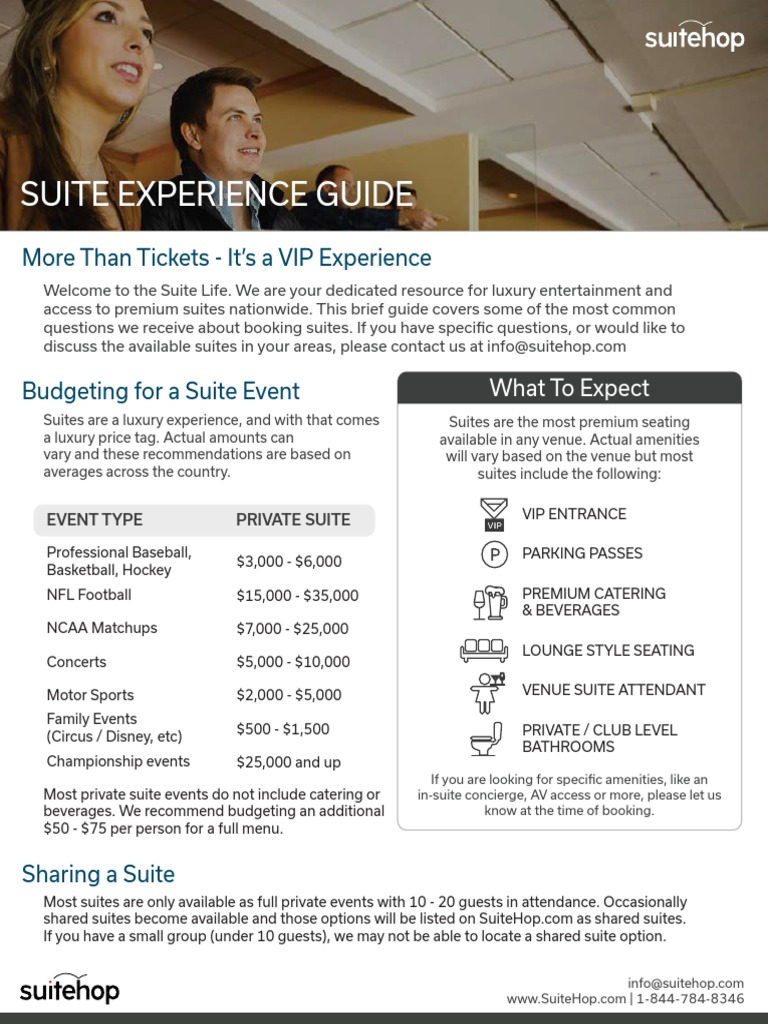 Suite Experience Guide: More Than Tickets - It's A VIP Experience | PDF ...