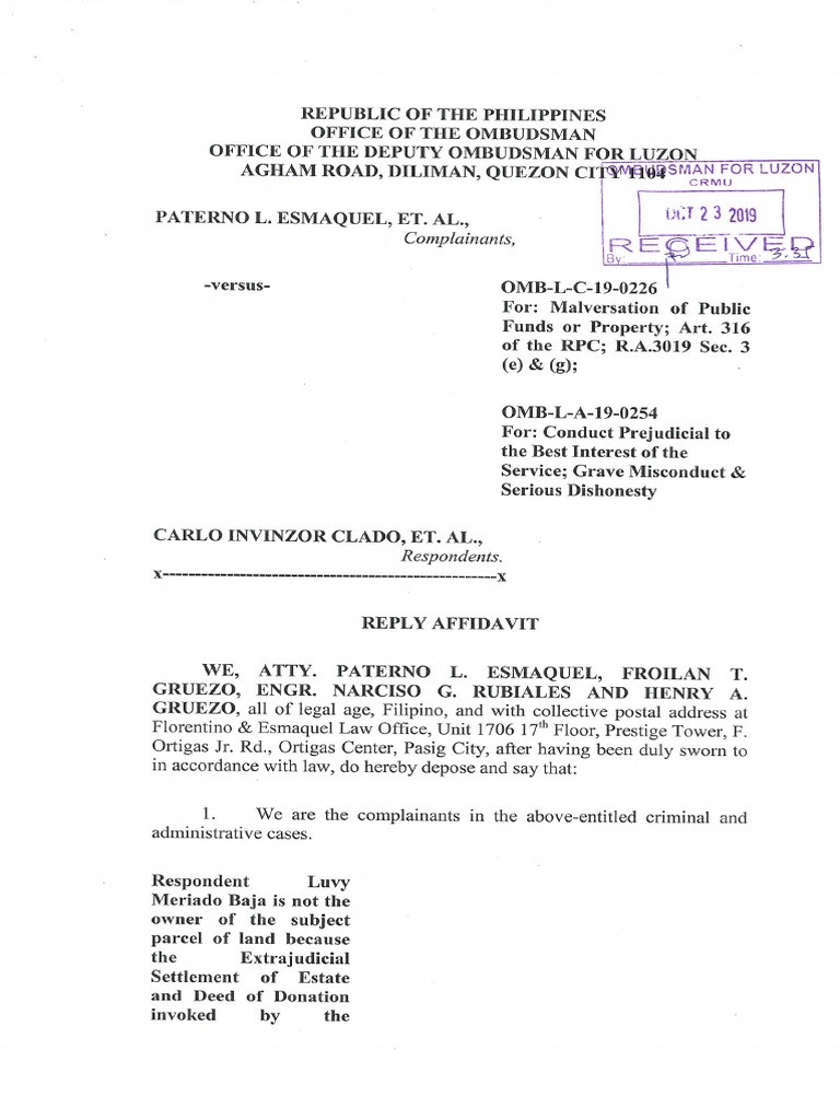 Reply Affidavit | PDF