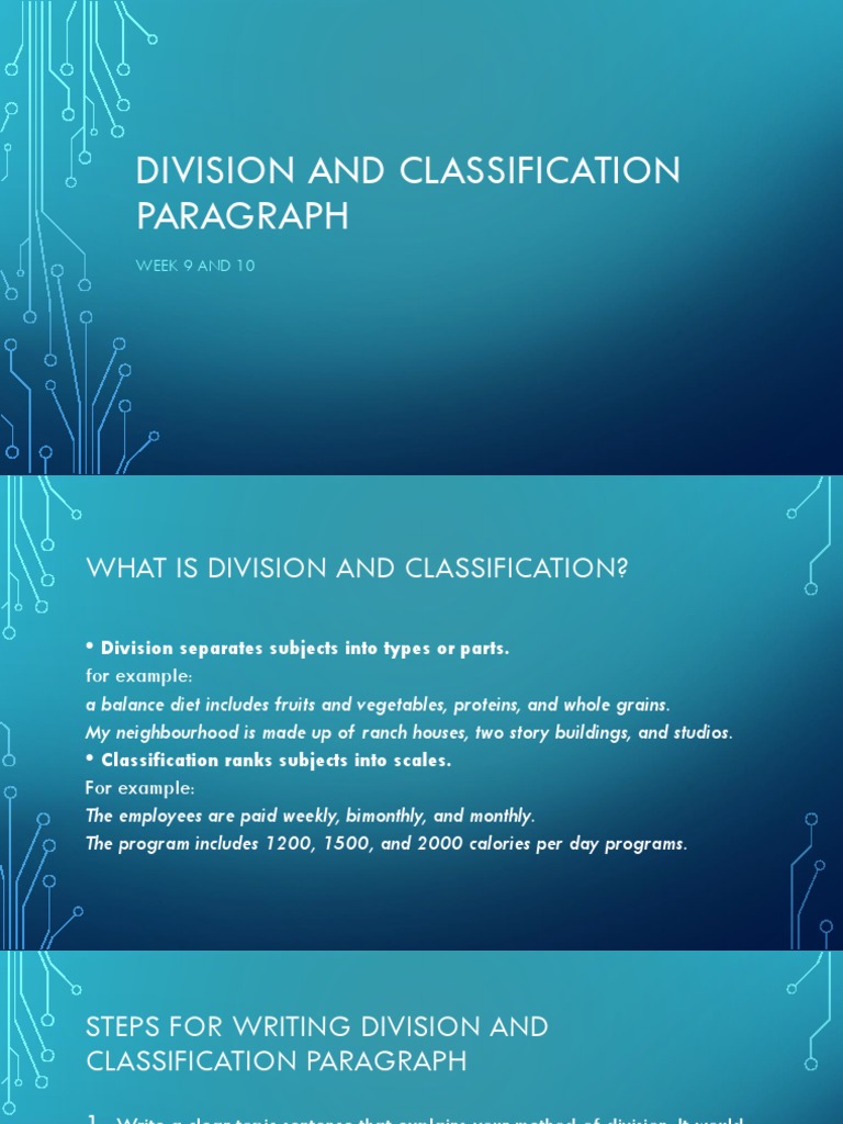 Division and Classification Paragraph | PDF