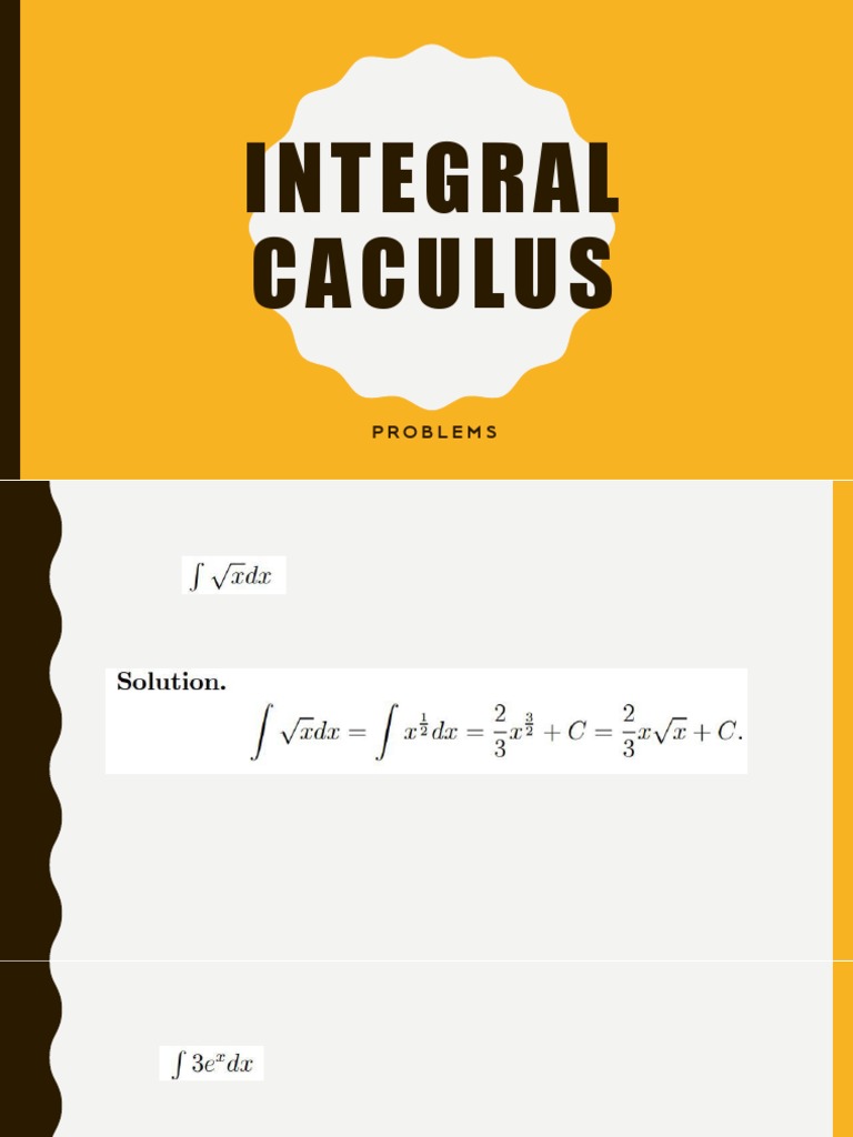 Integral Caculus: Problems | PDF