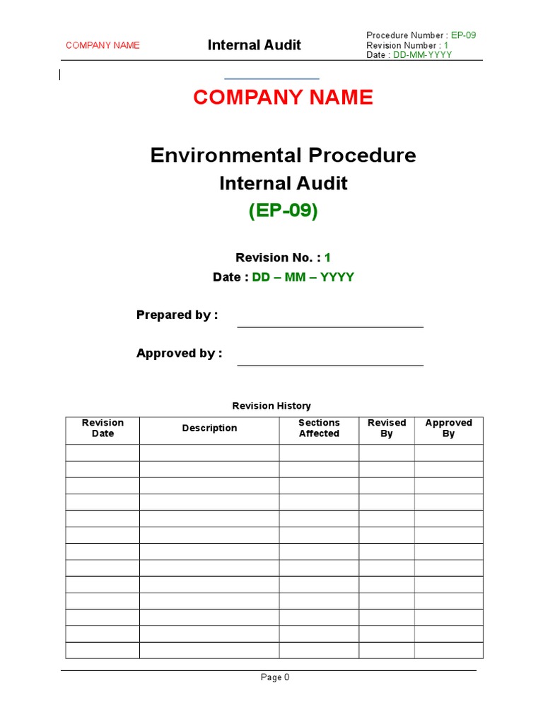 Environmental Audit Checklist | PDF | Internal Audit | Audit