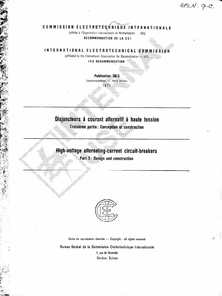 SPLN 9C 1978 Circuit Breaker AC Tegangan Tinggi Bag 3 Desain Dan Konstruksi | PDF