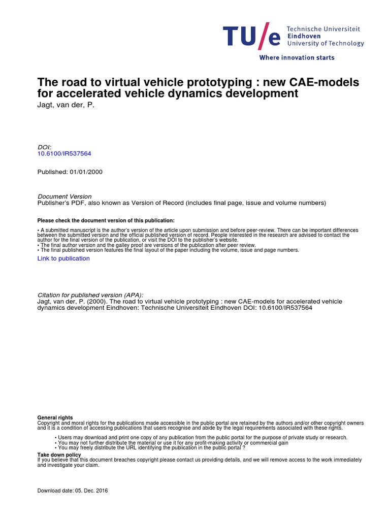 The Road To Virtual Vehicle Prototyping - New CAE-models PDF | PDF ...