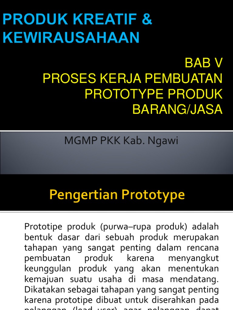 Bab 5 MGMP PKK-biaya Produksi Prototype Produk Barangjasa | PDF
