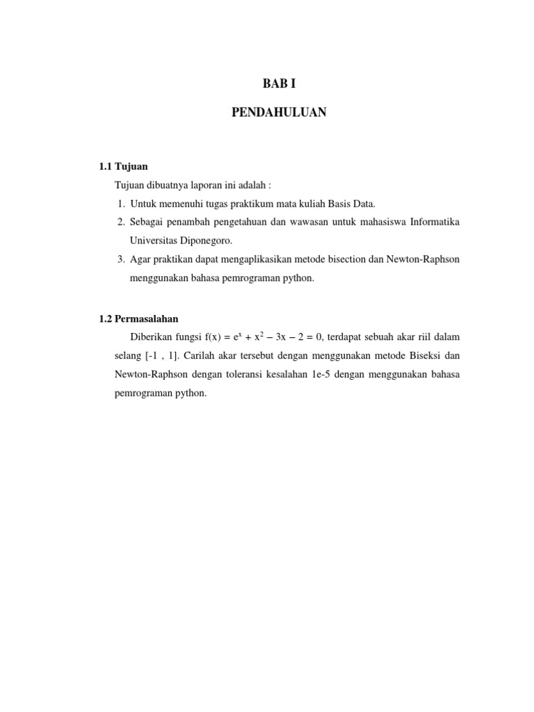 Laporan Praktikum Metode Bisection | PDF | Metode & Bahan Ajar