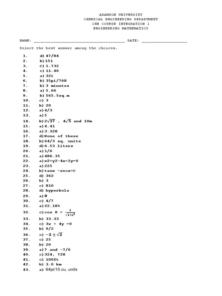 Answerkey ExamMay 2019 | PDF | Teaching Methods & Materials | Science & Mathematics