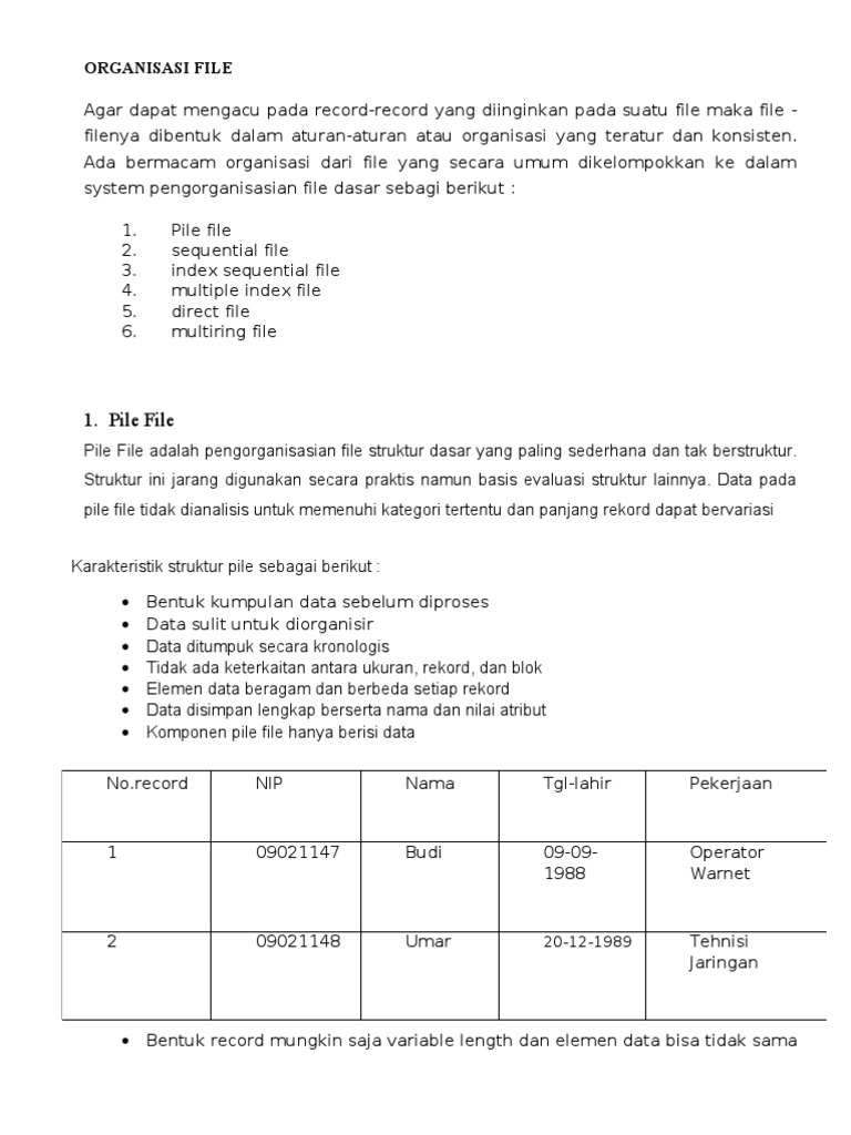 Organisasi File dan Jenis-Jenis File Berdasarkan Struktur dan Fungsinya ...