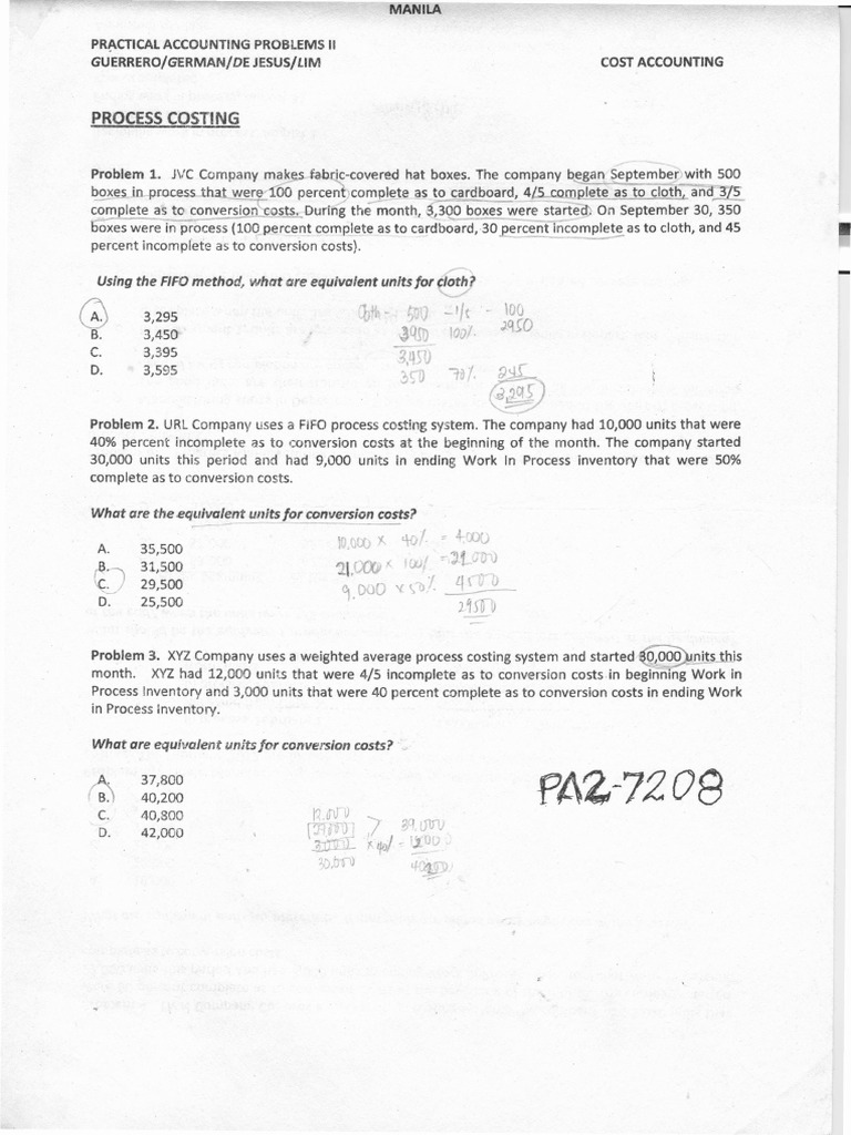 Process Costing And Equivalent Units Analysis Pdf Cost Of Goods