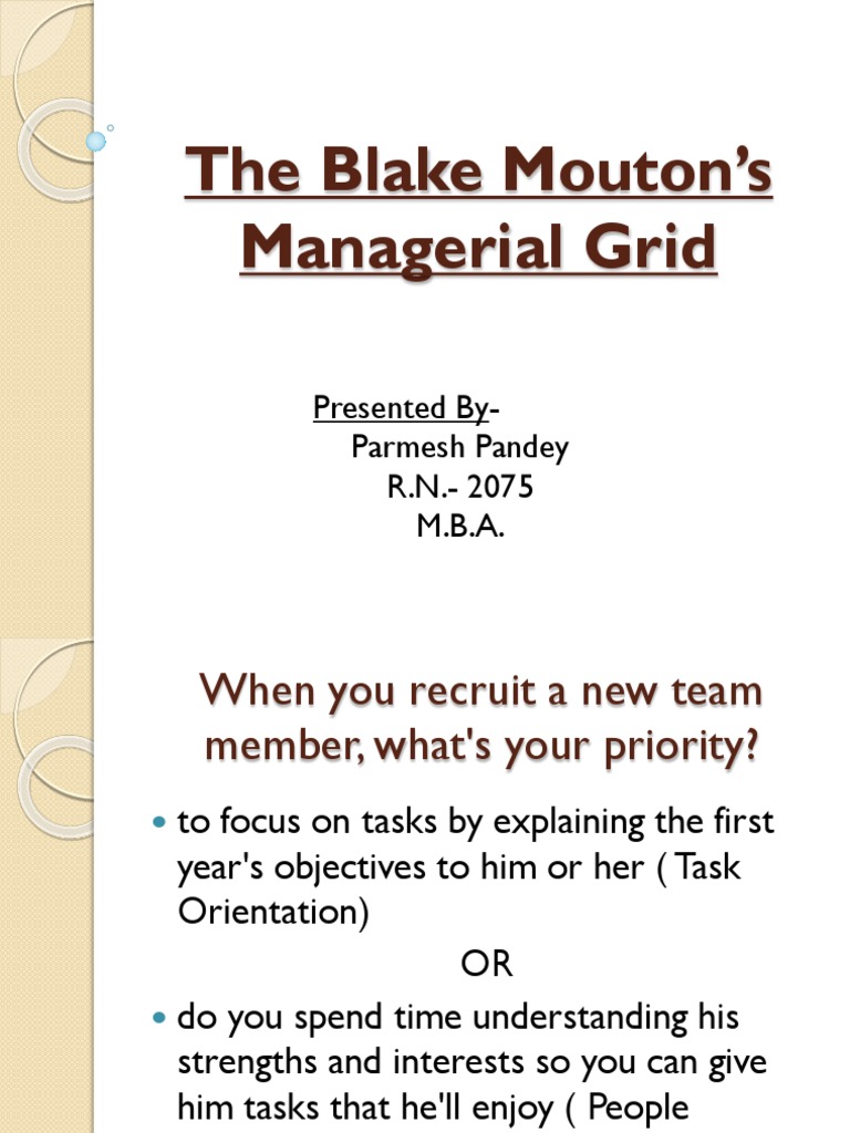 Blake Mouton Managerial Grid Explained | PDF | Leadership | Motivation