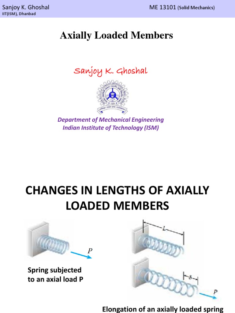 Axially Loaded Members: Sanjoy K. Ghoshal | PDF | Young's Modulus ...