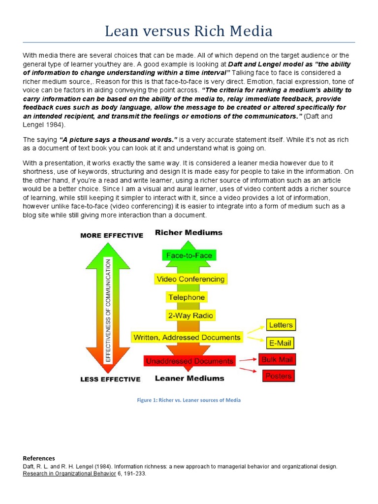 Lean Versus Rich Media | PDF