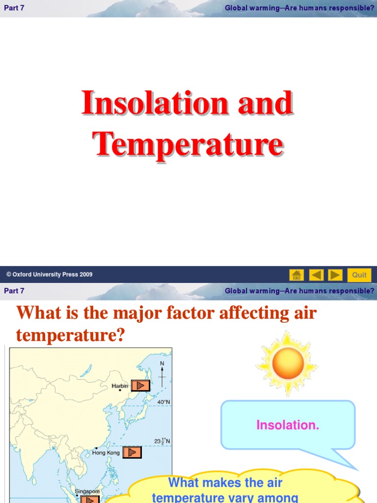 Insolation and Temperature: © Oxford University Press 2009 | PDF ...