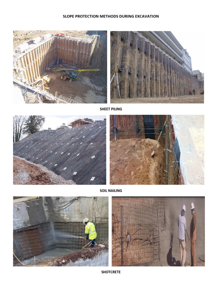 Slope Protection Methods During Excavation | PDF | Technology & Engineering