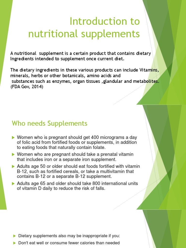 Introduction To Nutritional Supplements | PDF | Dietary Supplements ...