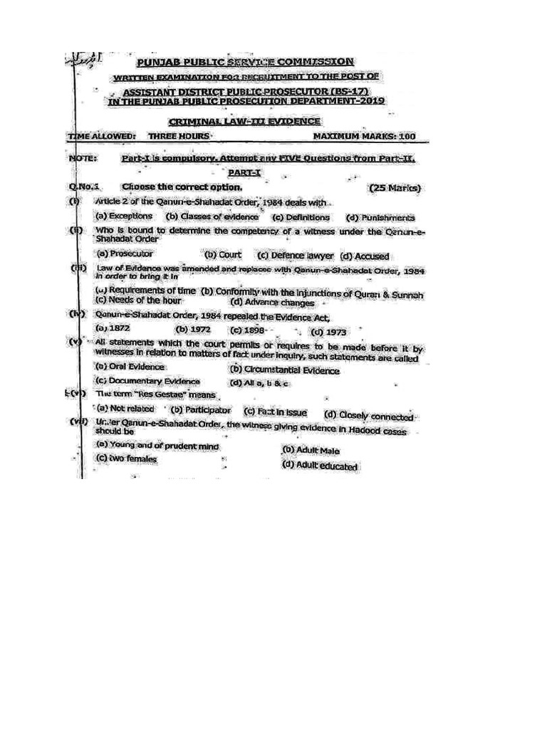 ADPP 2019 Past Papers | PDF