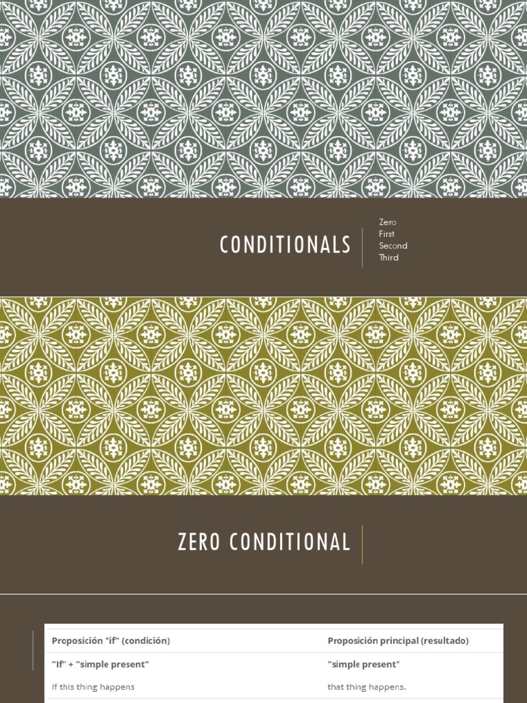 Conditionals: Zero First Second Third | PDF | Self-Improvement