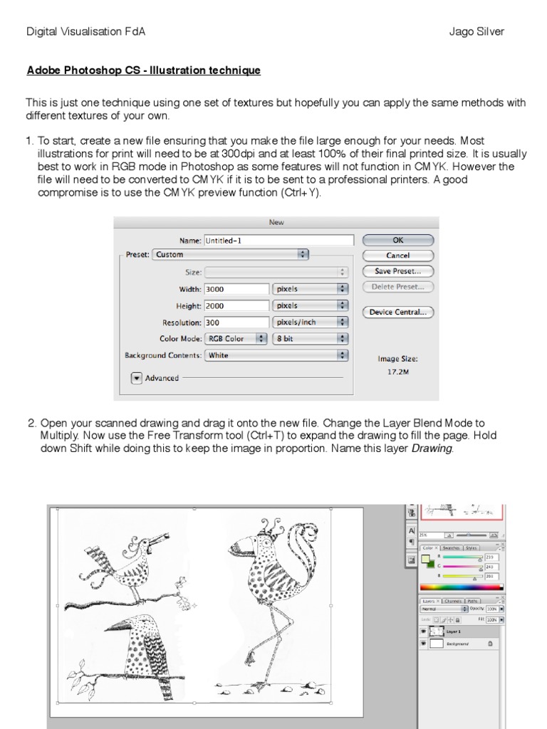 Worksheet Digital Illustration Technique | PDF | Adobe Photoshop | Drawing