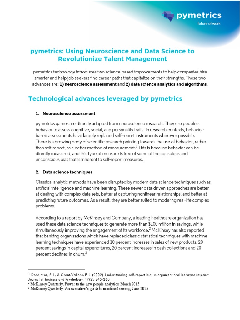 Pymetrics Overview Whitepaper | PDF | Validity (Statistics) | Bias