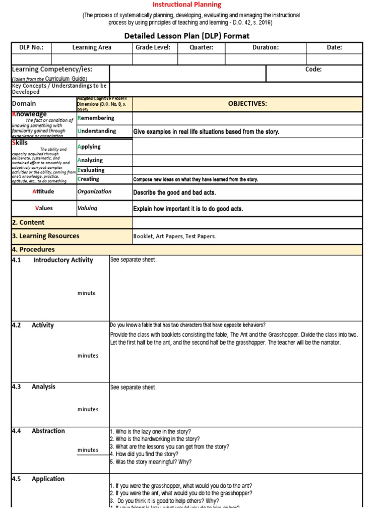 Detailed Lesson Plan (DLP) Format: Learning Competency/ies | PDF | Lesson Plan | Learning
